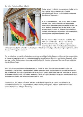 SAN JUAN, HISTORIA Y CONOCIMIENTO SOBRE EL PUEBLO DE BOLIVIA | DOCX