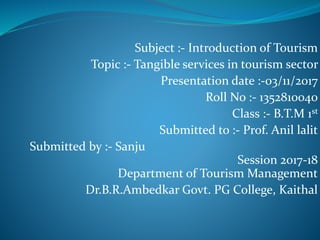 Tangible services in tourism sector | PPTX