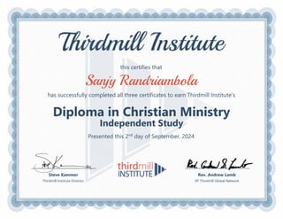 Diploma in Christian Ministry (DCMin) - IS | PDF