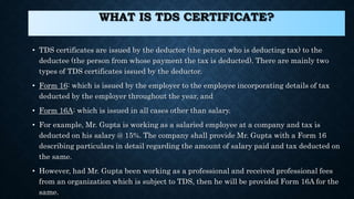 TDS filing, E-filling of returns | PPTX
