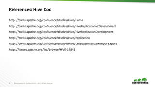 Disaster Recovery and Cloud Migration for your Apache Hive Warehouse | PPT