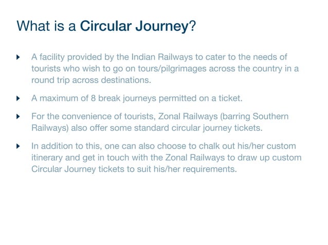 Indian Railways Circular Journey Ticket Booking App | PPT