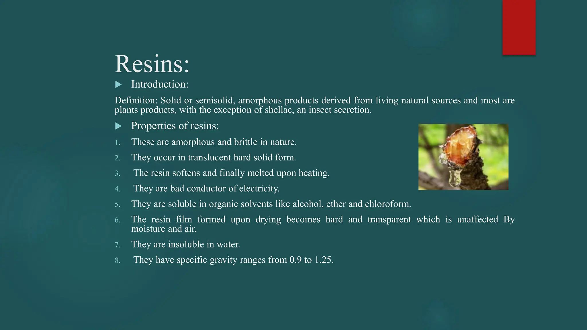 Resins Pharmacognosy-II | PPTX