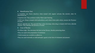 Resins Pharmacognosy-II | PPTX