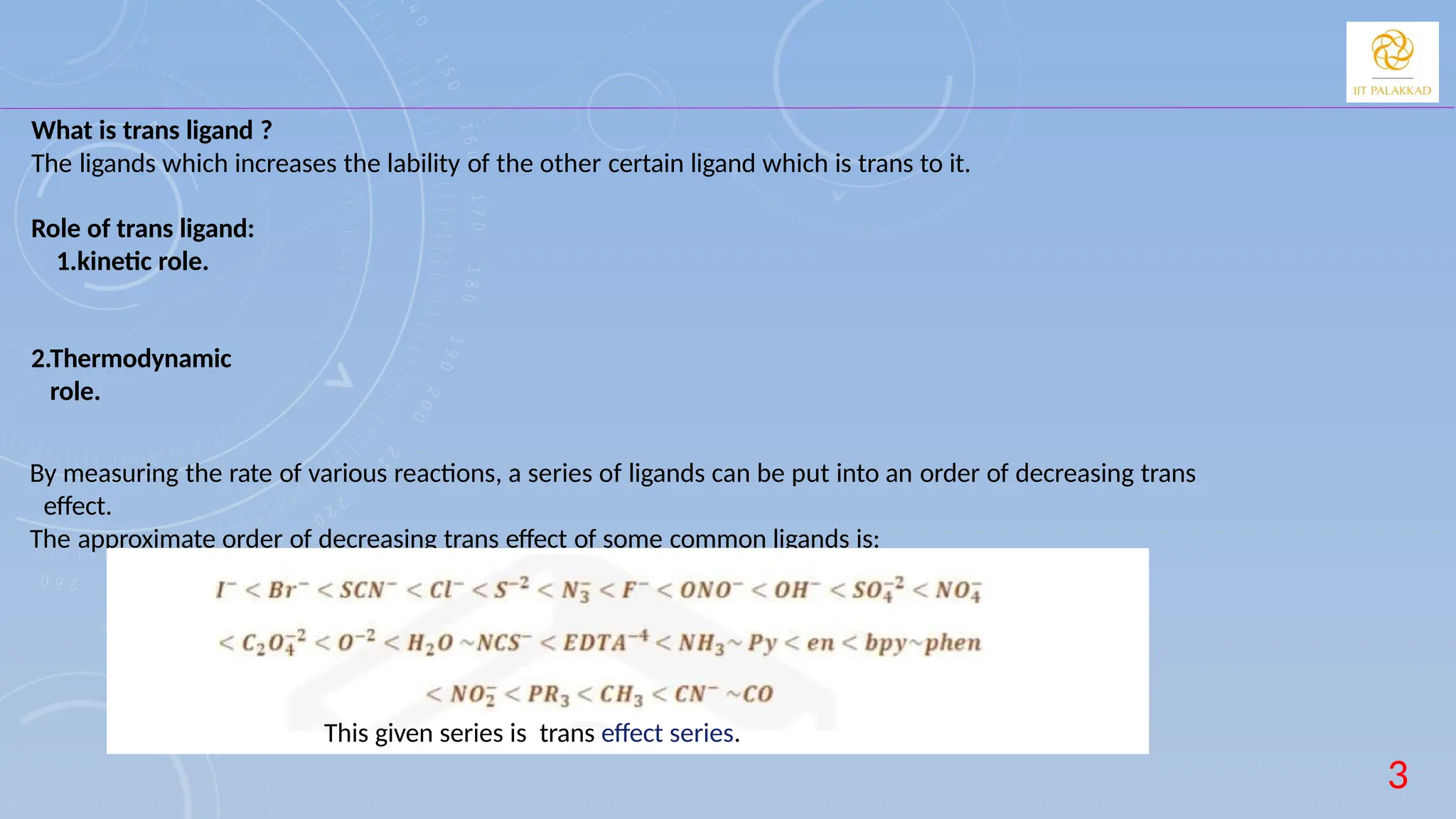 Trans effect in coordination chemistry and effects | PPTX