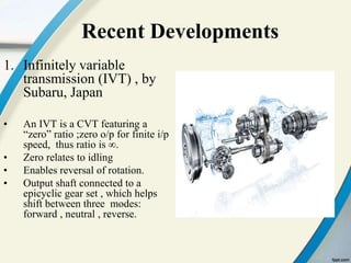 Continuously Variable transmission | PPT