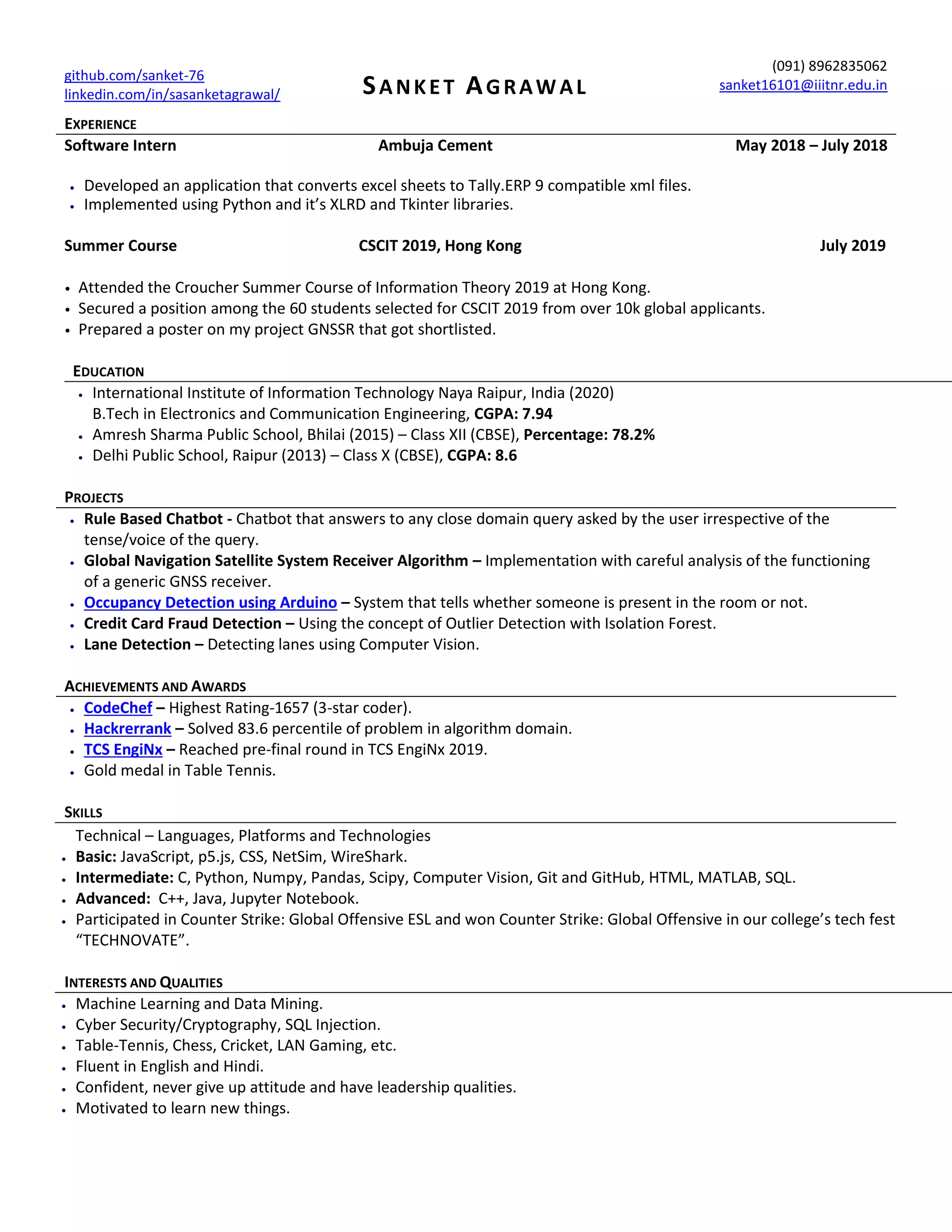 Sanket_resume | PDF