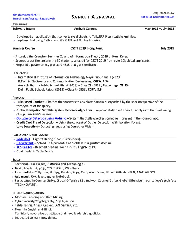 Sanket_resume | PDF