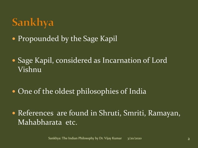 Sankhya Darshan by Dr. Vijay Kumar, Teacher Educator | PPTX | Hinduism | Religion & Spirituality