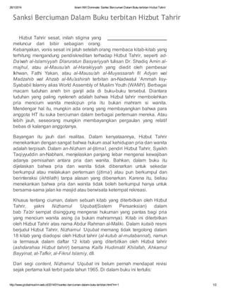 Sanksi berciuman dalam buku terbitan hizbut tahrir | PDF