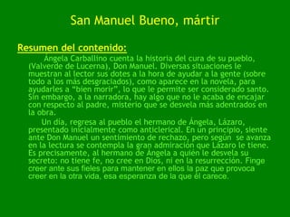 San manuel bueno analisis | PDF