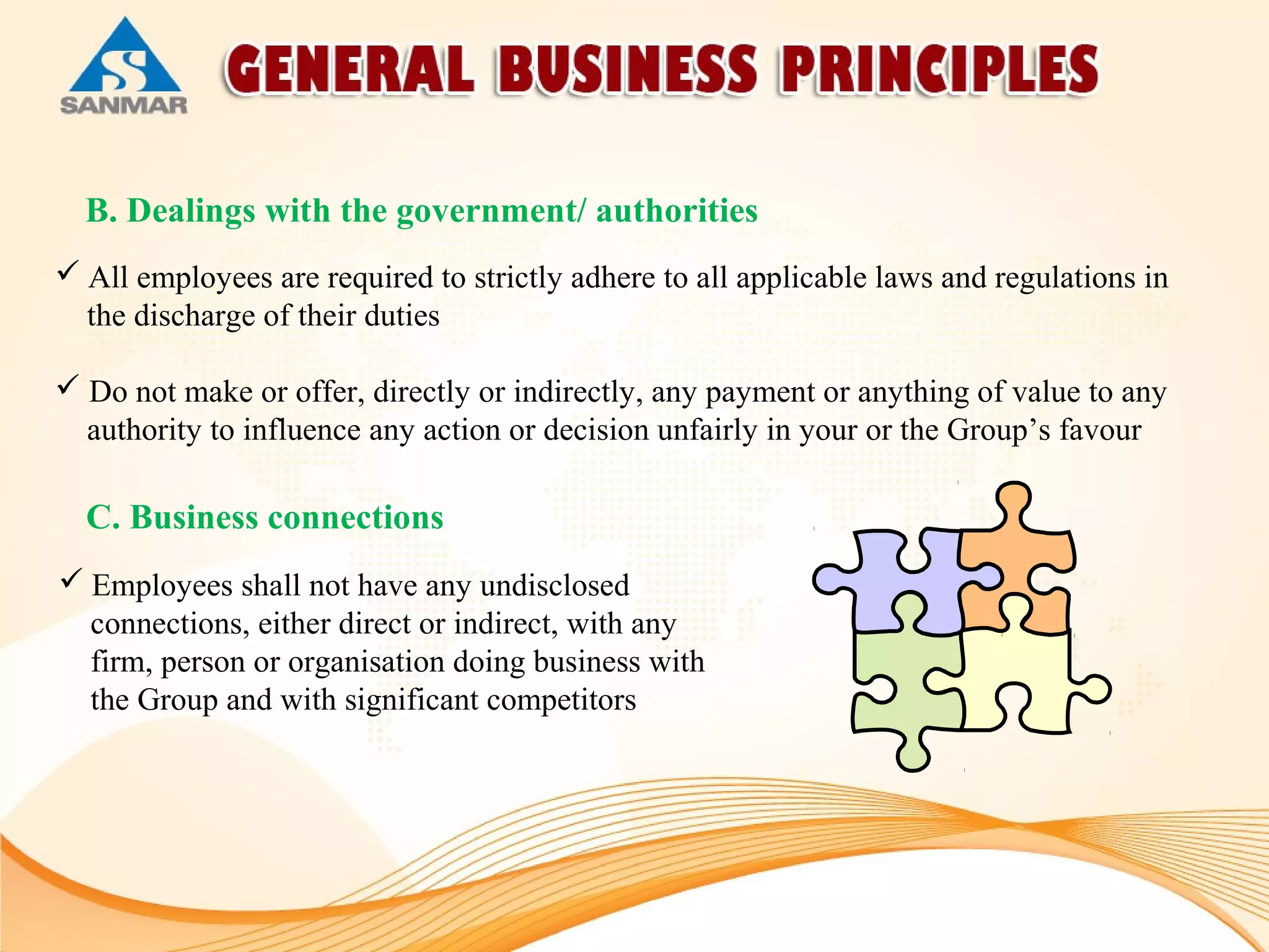 General Business Principles of The Sanmar Group | PPT
