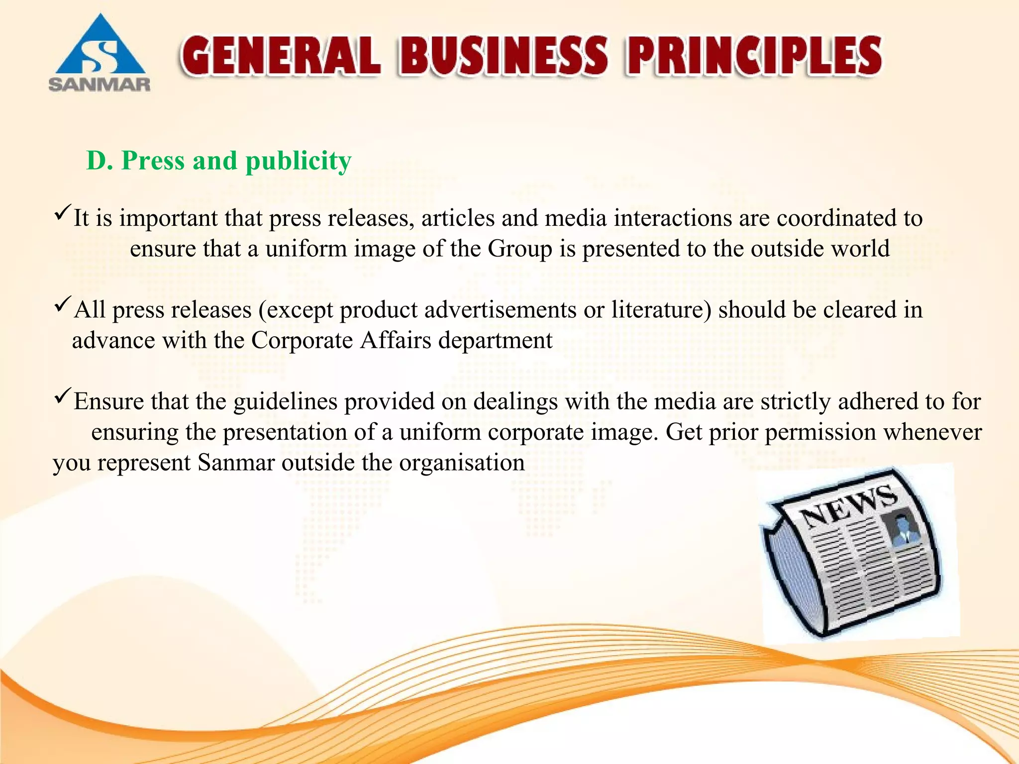 General Business Principles of The Sanmar Group | PPT