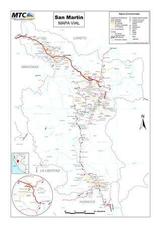 Mapa vial del departamento de San Martín | PDF