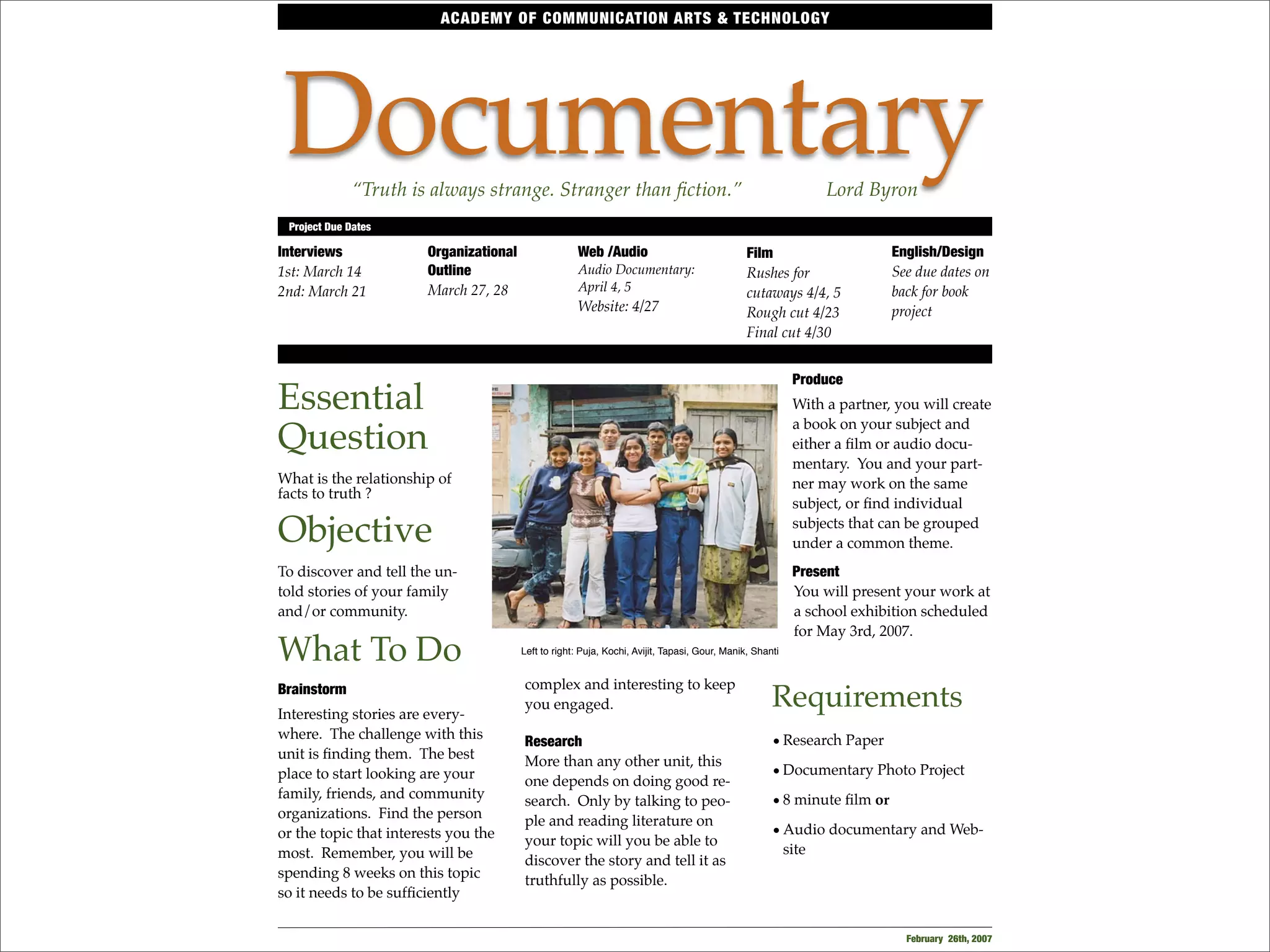 visual correspondence project | PPT