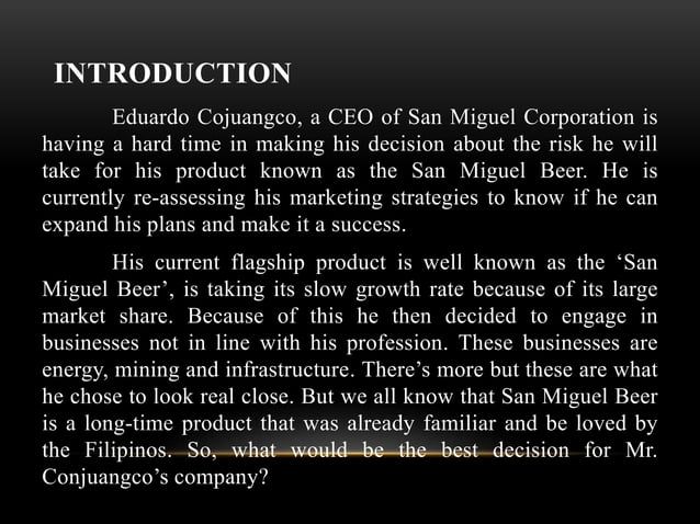 San Miguel Corporation History Ppt