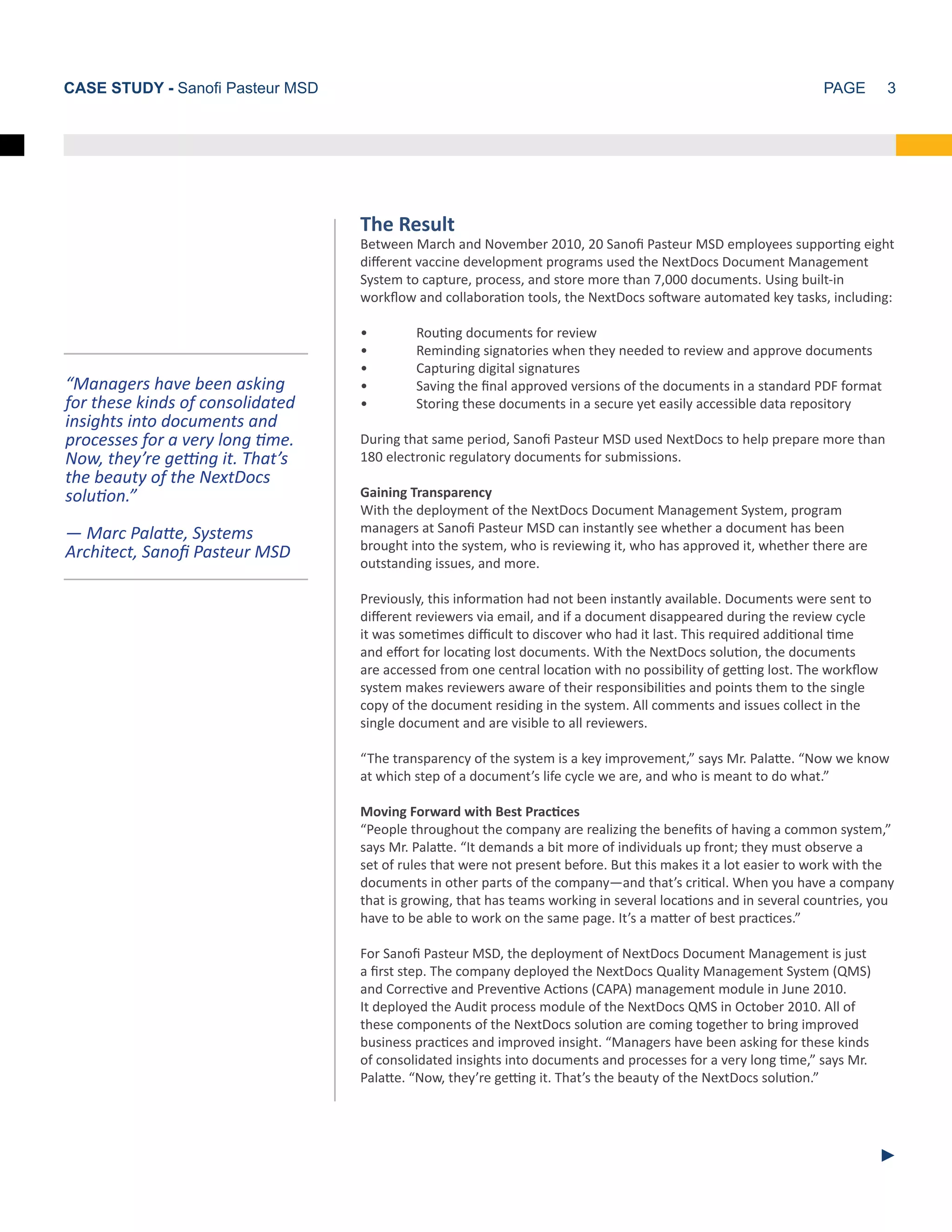 Sanofi Pasteur MSD Inoculates Itself Against Document Management ...