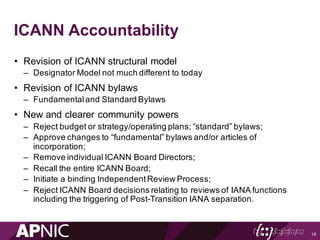 IANA Transition: What does it all mean? @ SAMNOG 27 | PDF