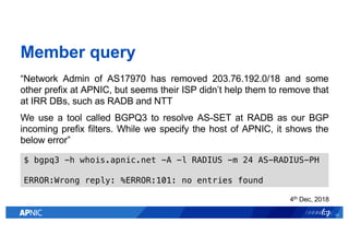 SANOG 33: APNIC Routing Registry and ROAs | PPT