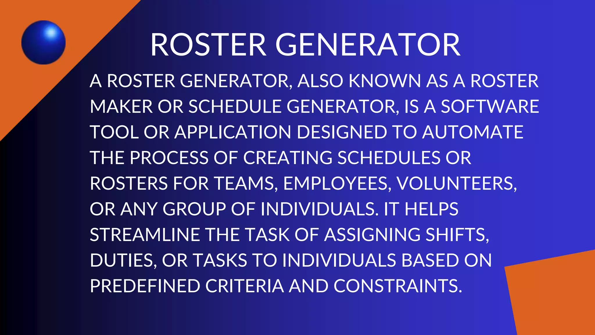 Sanoplan - Roster generator | PPTX | Technology & Computing
