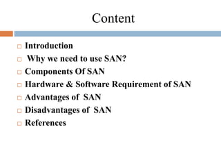 SAN PPT.ppt | Data Storage and Warehousing | Computing