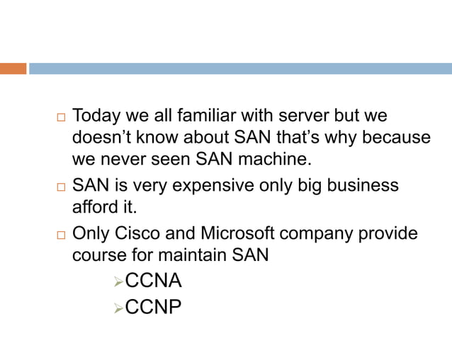 SAN PPT.ppt | Data Storage and Warehousing | Computing