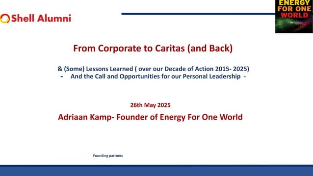 EFOW : In Conversation with Shell Alumni 26th May 2025 | PPT