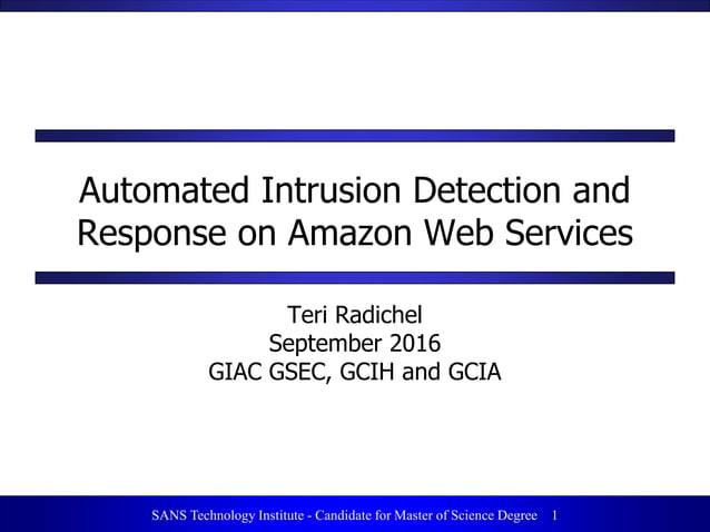 Automated Intrusion Detection and Response on AWS | PPT