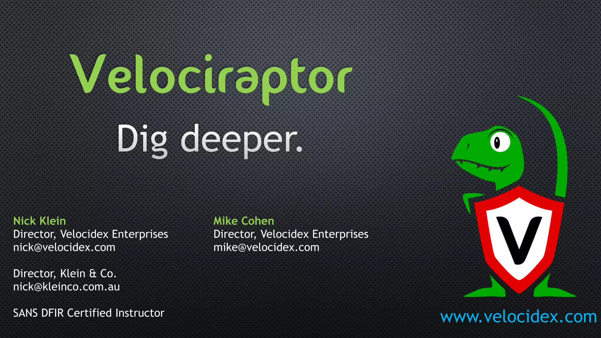 Velociraptor - SANS Summit 2019 | PDF