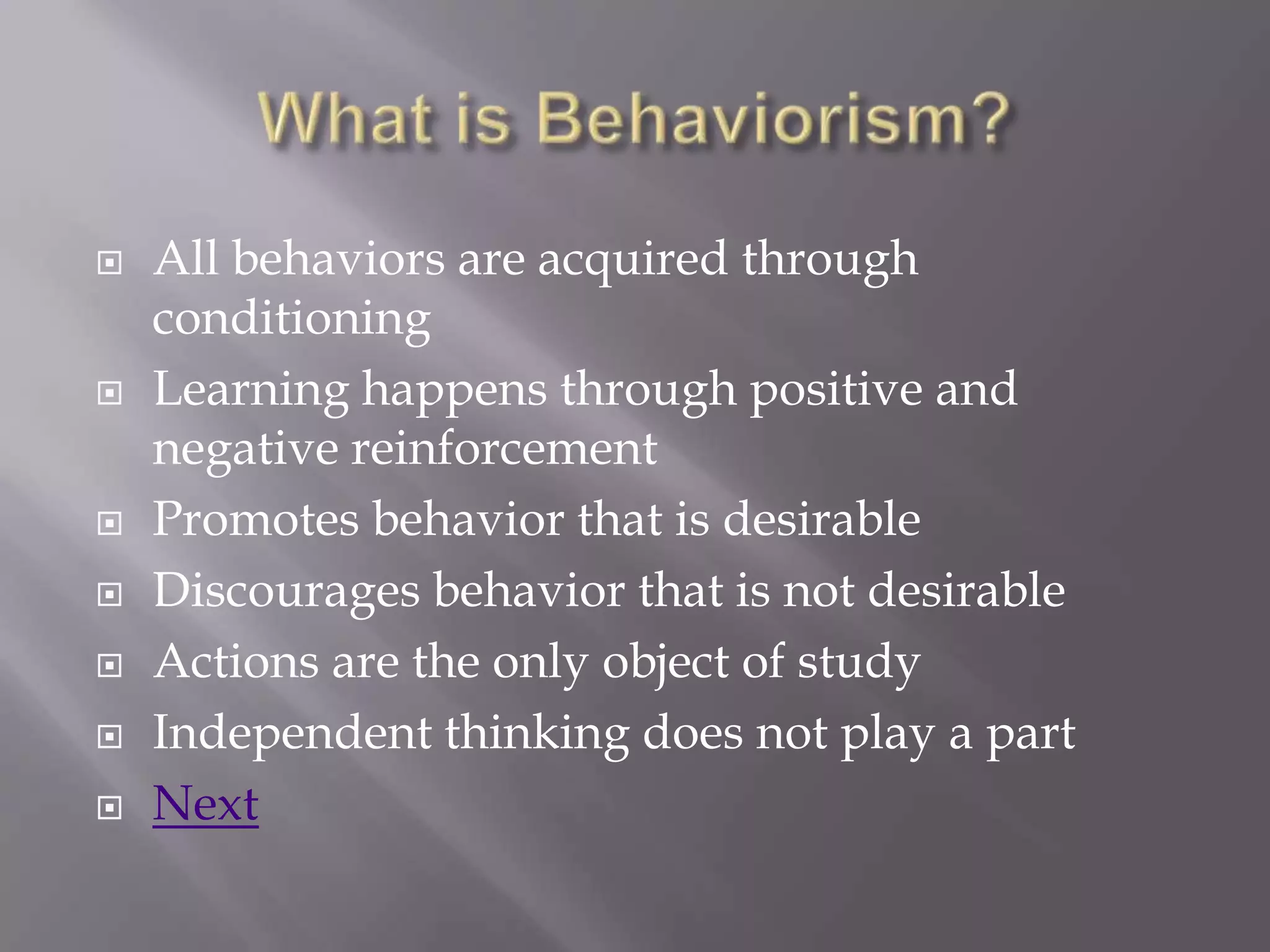 Behaviorism Theory | PPTX