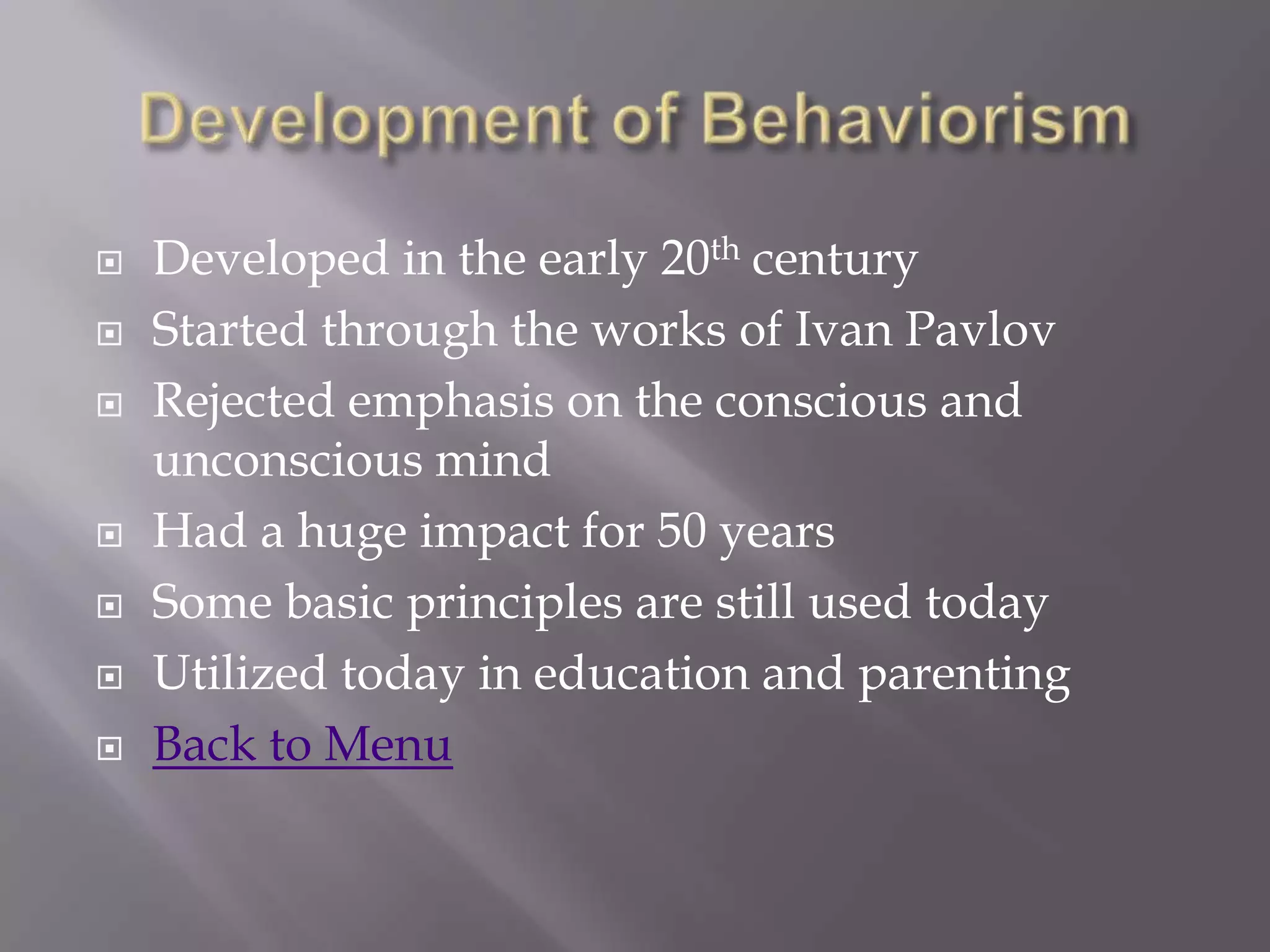 Behaviorism Theory | PPTX