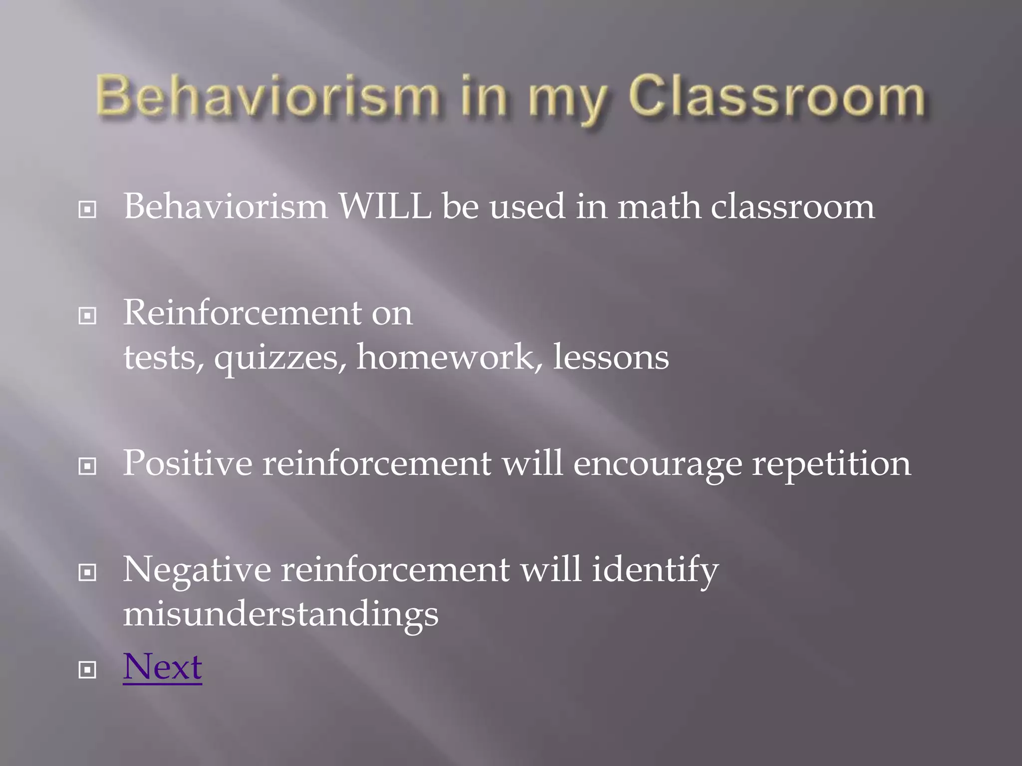 Behaviorism Theory | PPTX