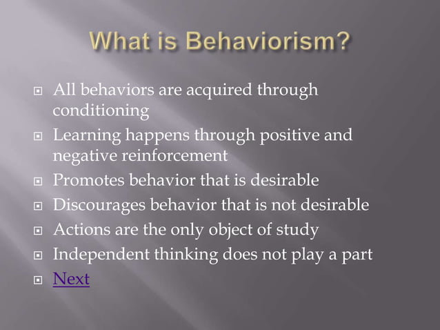 Behaviorism Theory | PPTX