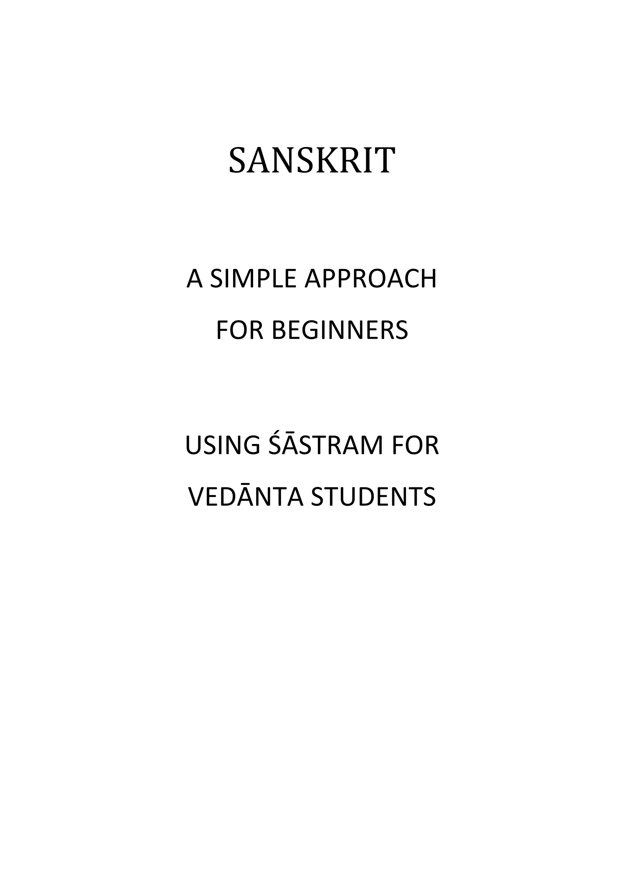 Sanskrit beginners course-part1 | PDF