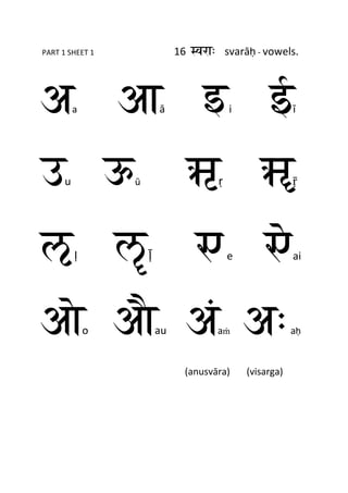 Sanskrit beginners course-part1 | PDF