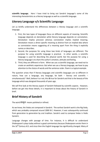 Sanskrit Language - Literary or Scientific | PDF
