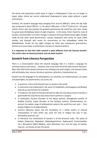 Sanskrit Language - Literary or Scientific | PDF