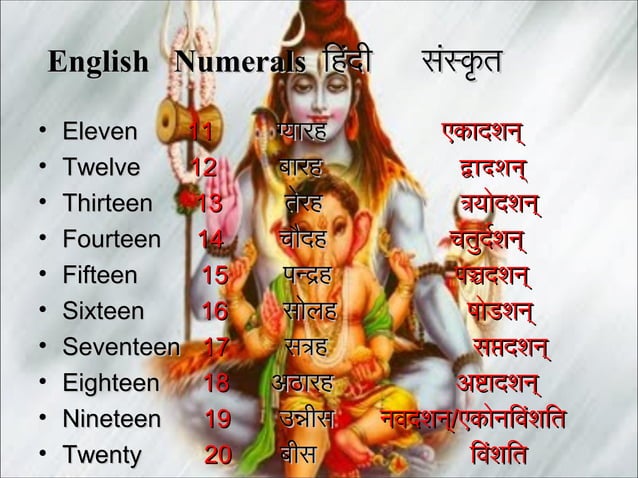 Sanskrit Shabdarup, Ginti | PPT