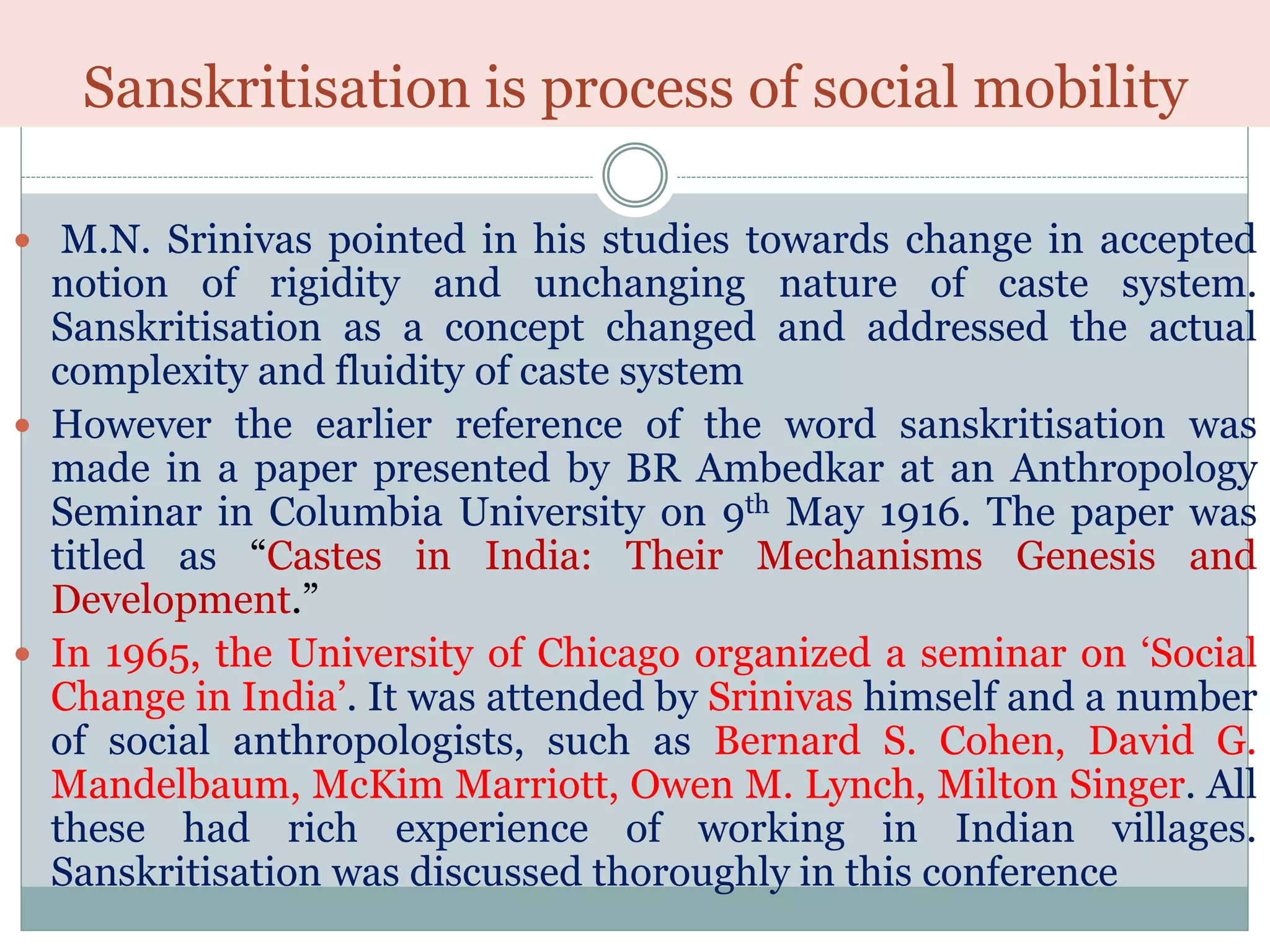 Sanskritisation pptx | PPTX