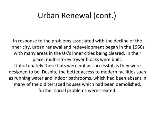 Inner City Problems | ODP