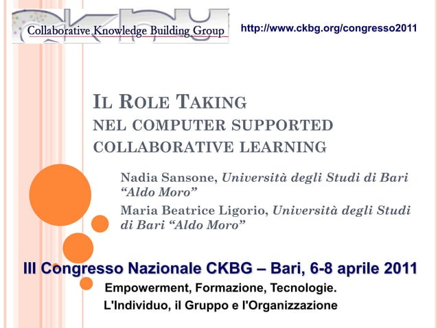 Il role taking nel computer supported collaborative learning | PPT