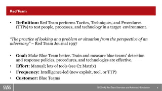 Managing & Showing Value during Red Team Engagements & Purple Team ...