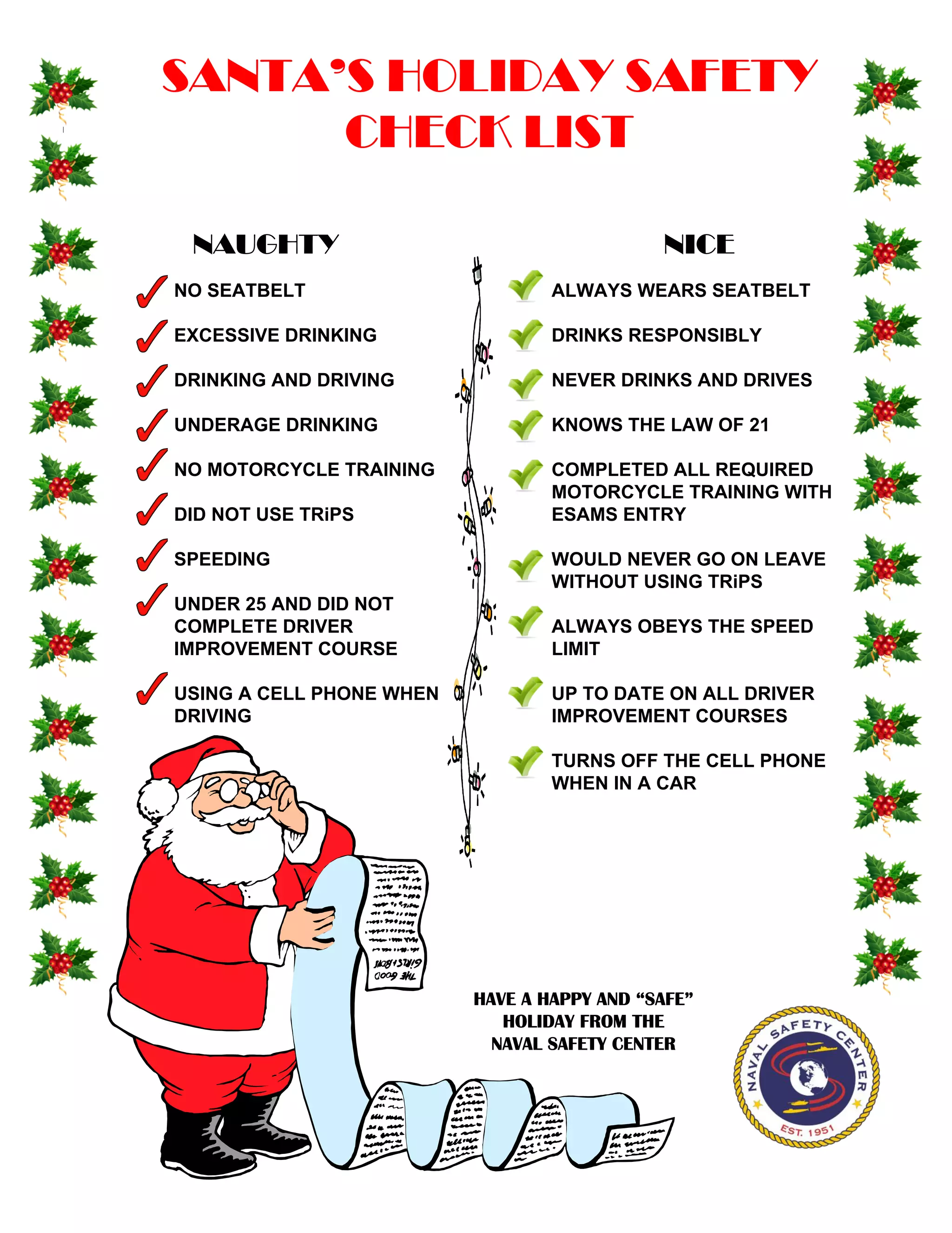 Santa check list | PDF