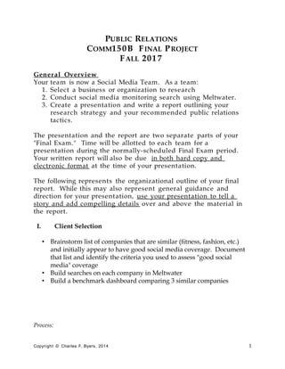 Public Relations Campaign Assignment | DOC