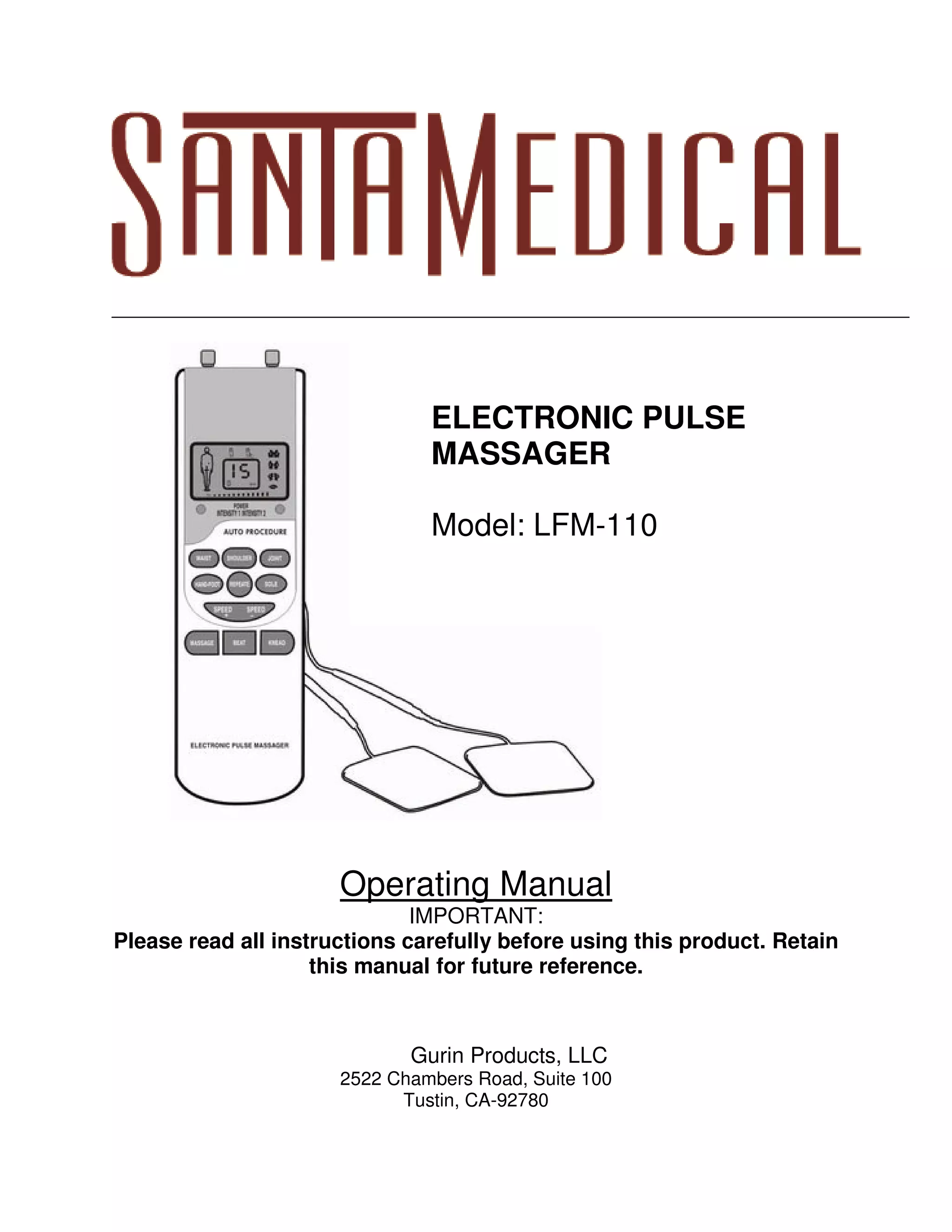 Tens Electronic Pulse Massager, Muscle Stimulator Unit | PDF