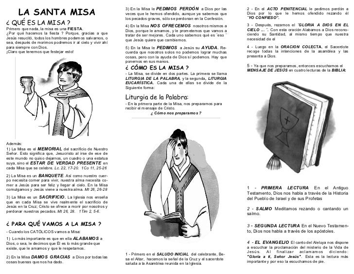 Partes De La Misa Catolica Explicada Para Niños - Actividad del Niño