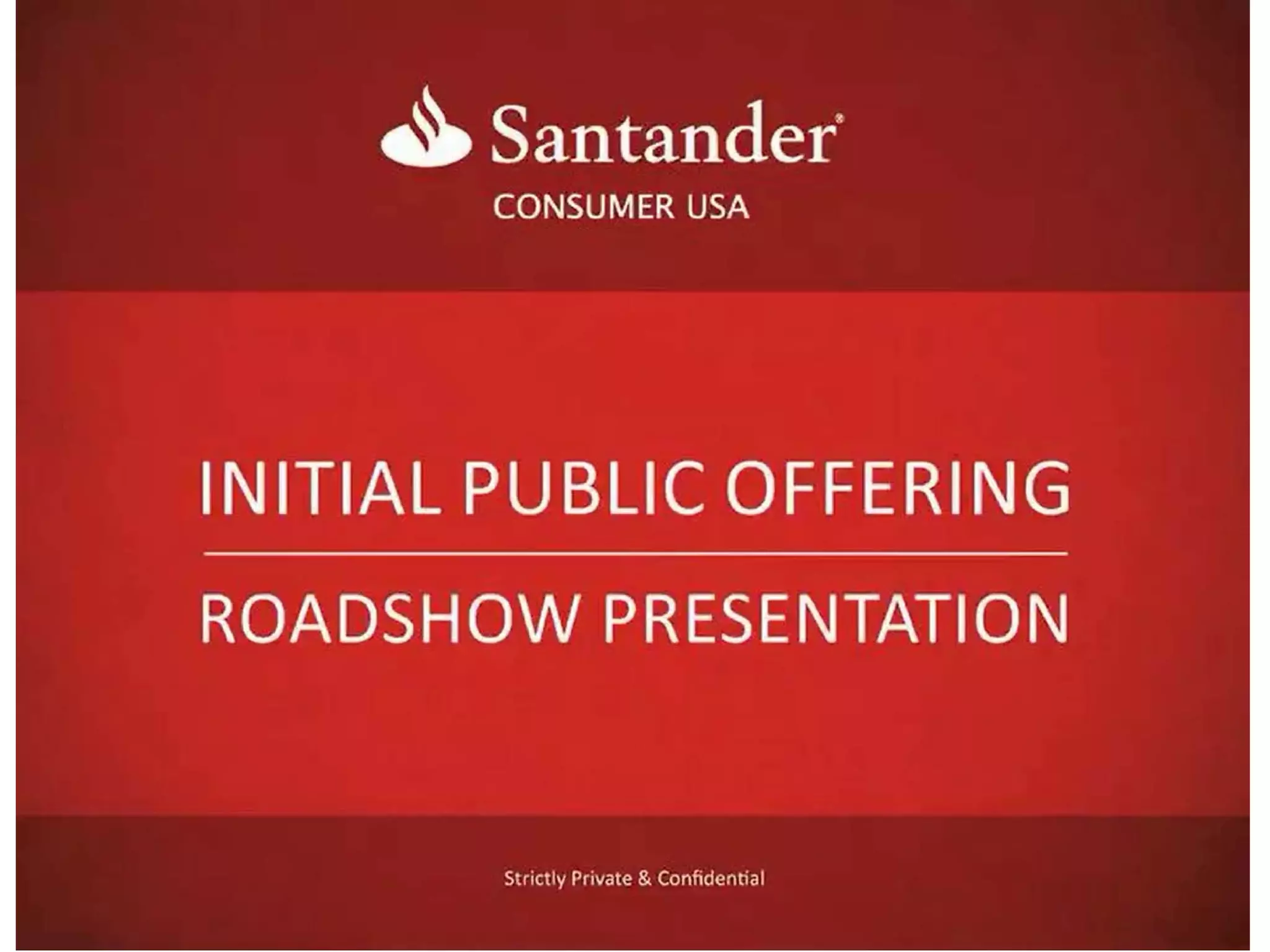 Santander consumer usa ipo roadshow investor presentation - jan 2014 | PPT