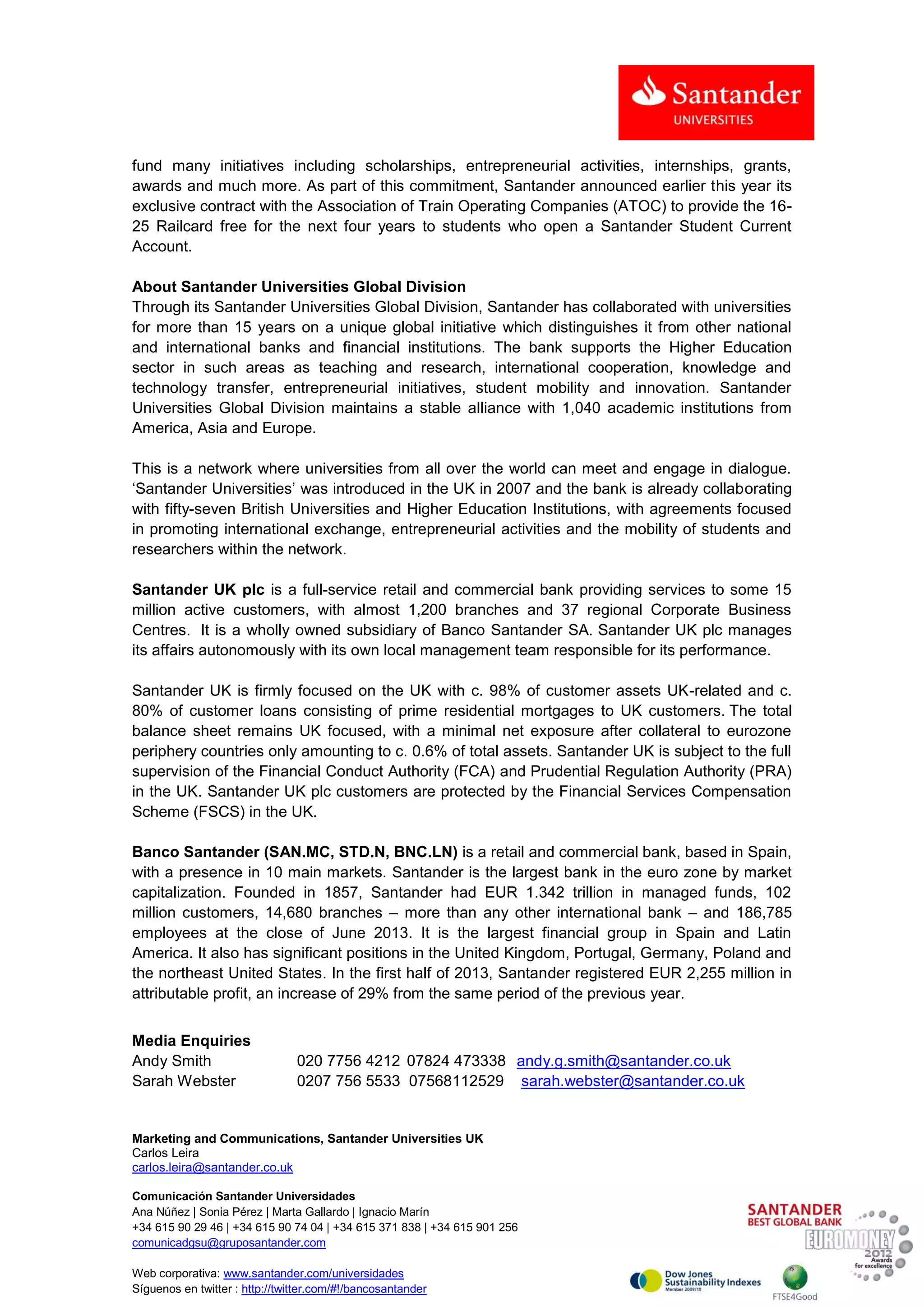 Santander launches new student smart card | PDF