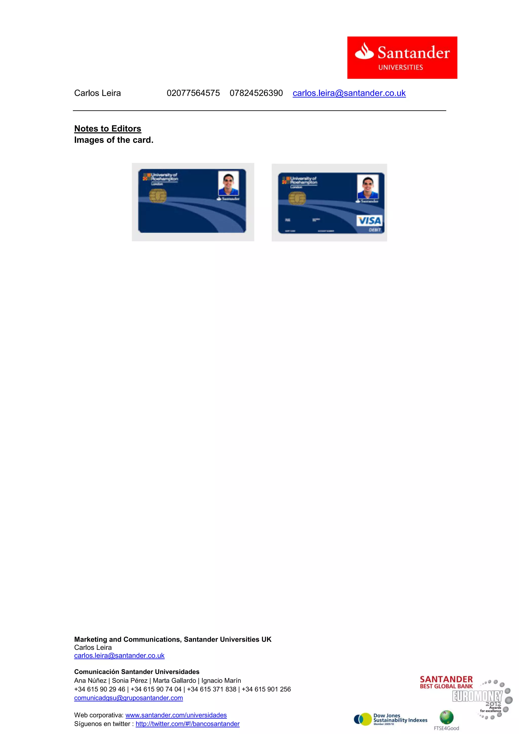 Santander launches new student smart card | PDF