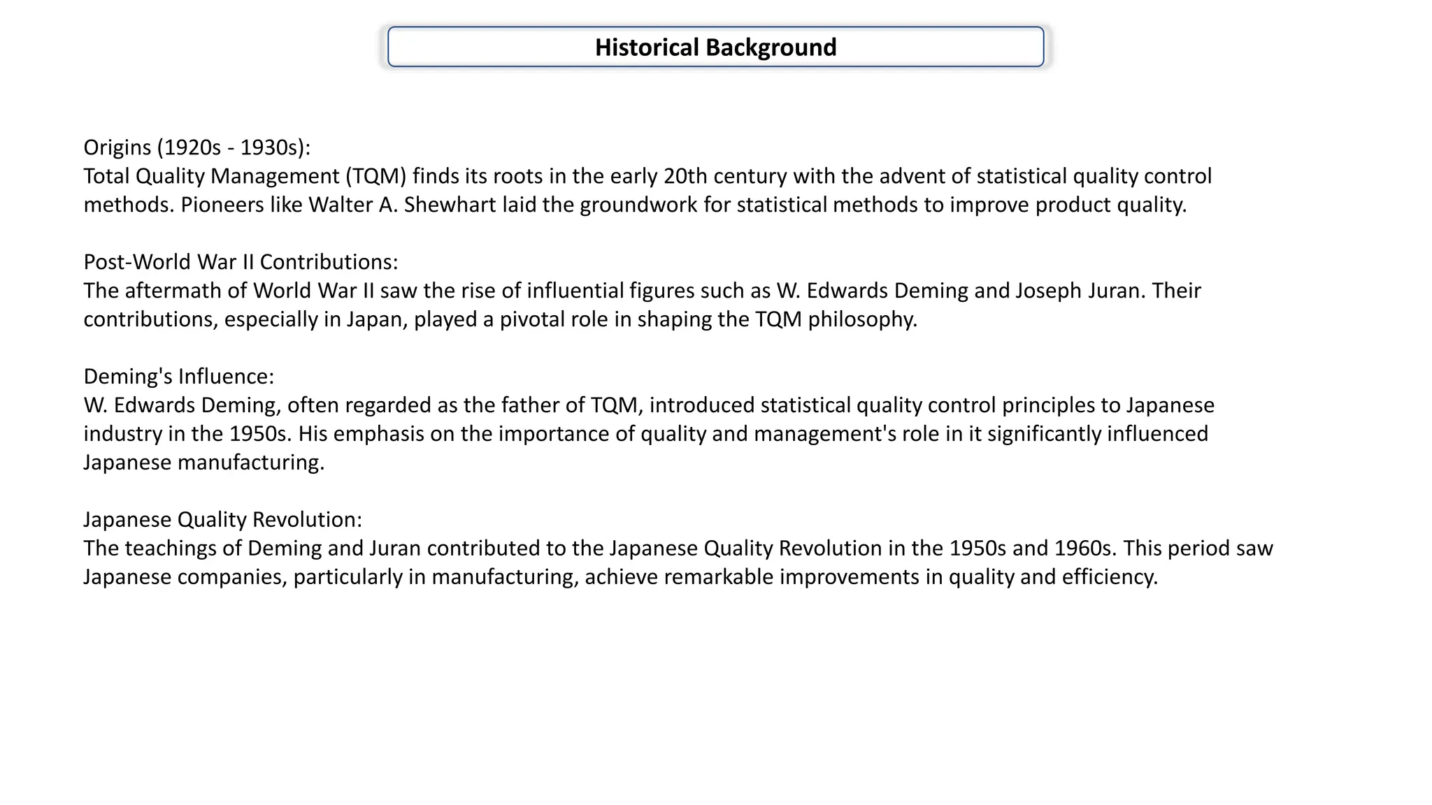 Basic concepts of Total Quality Management | PPTX